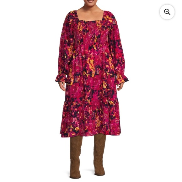 Terra & Sky | Dresses | Terra Sky Plus Size Square Neck Peasant Dress ...